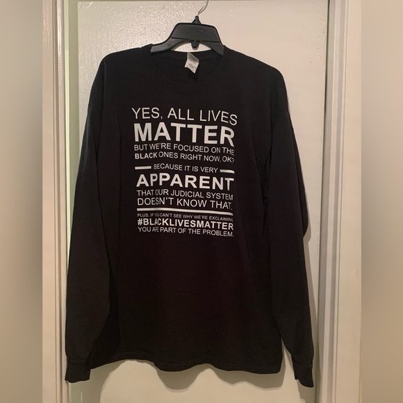 Gildan | Shirts | Gildan Black Yes All Lives Matter But Shirt | Poshmark